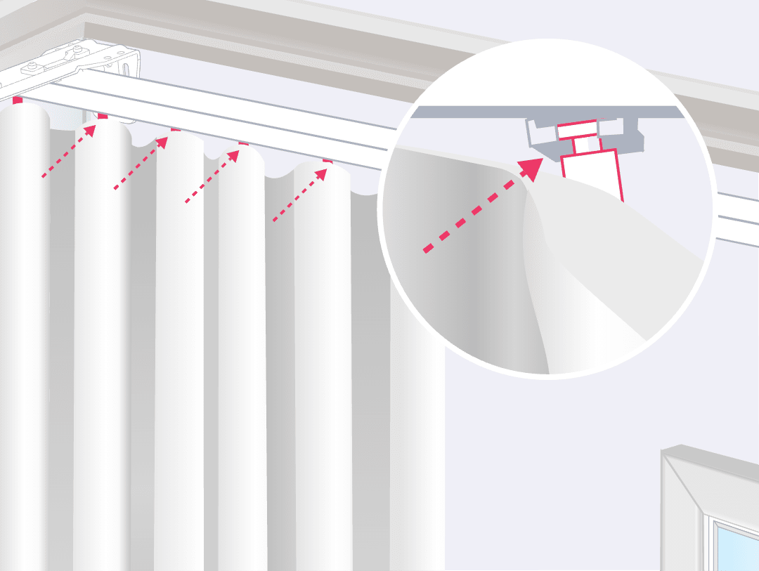 How to install double track curtains
