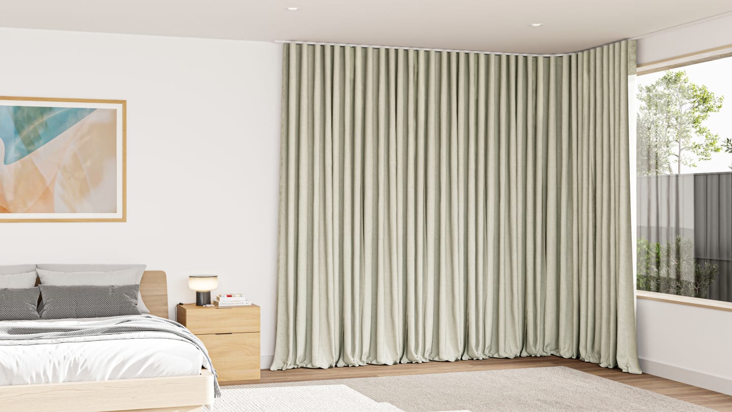 Belmore Blockout Curved Curtain in Vanilla