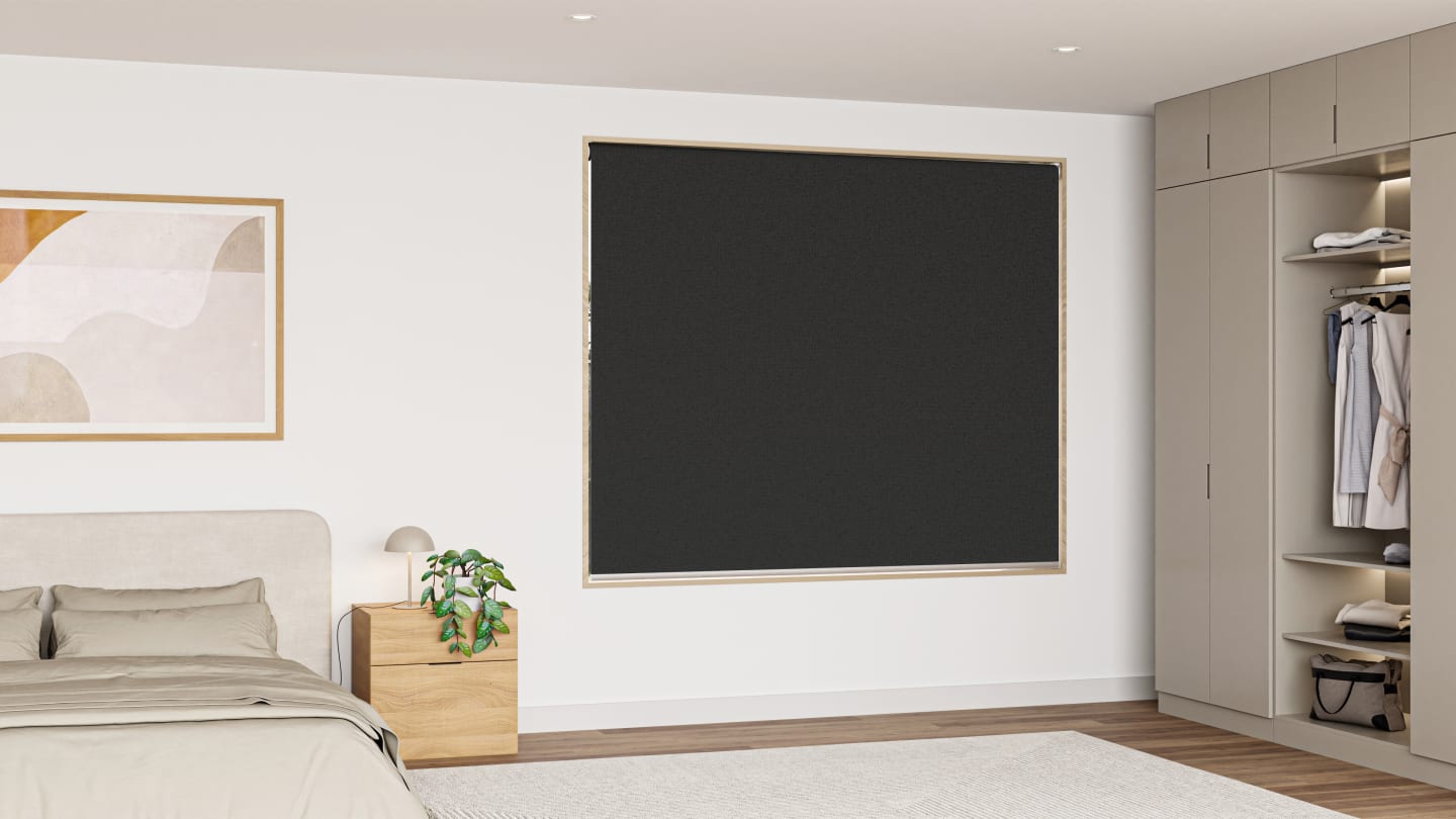 One Block Blockout Roller Blind in Charcoal