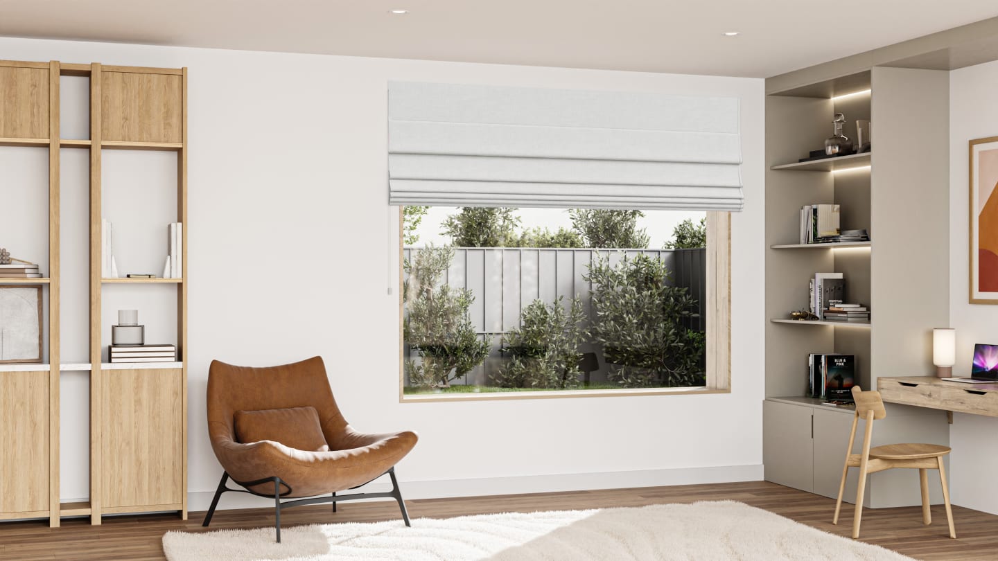 Kew Blockout Roman Blind in Concrete