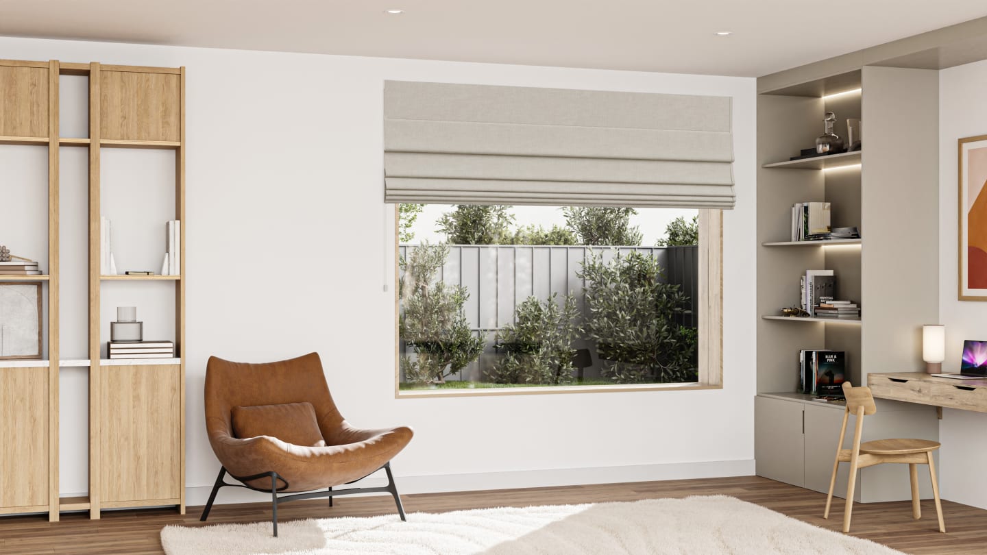 Linesque BO Blockout Roman Blind in Raffia
