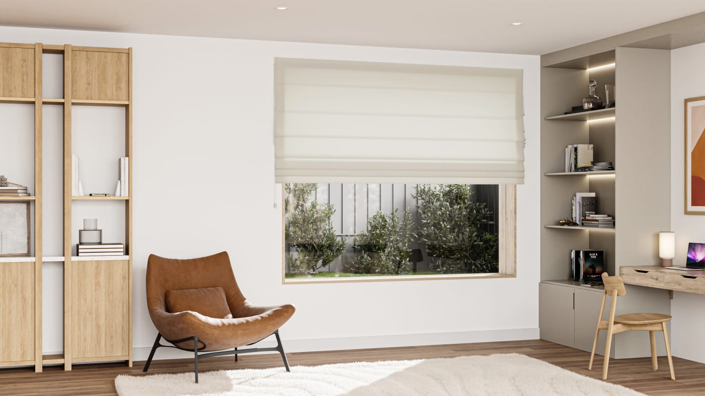 Jersey LF light-filtering Roman Blind in Render LF